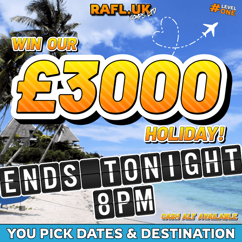 completed £3000 Holiday & 17.5k Instant Wins - RAFL UK Comps